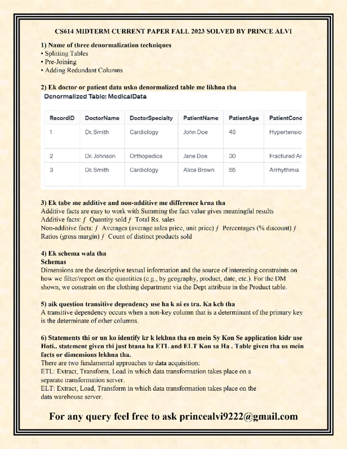 Cs614 Solved Mcqs Final Term By Junaid Cs614 Data Ware House Solved Mcqs Lecture From 23