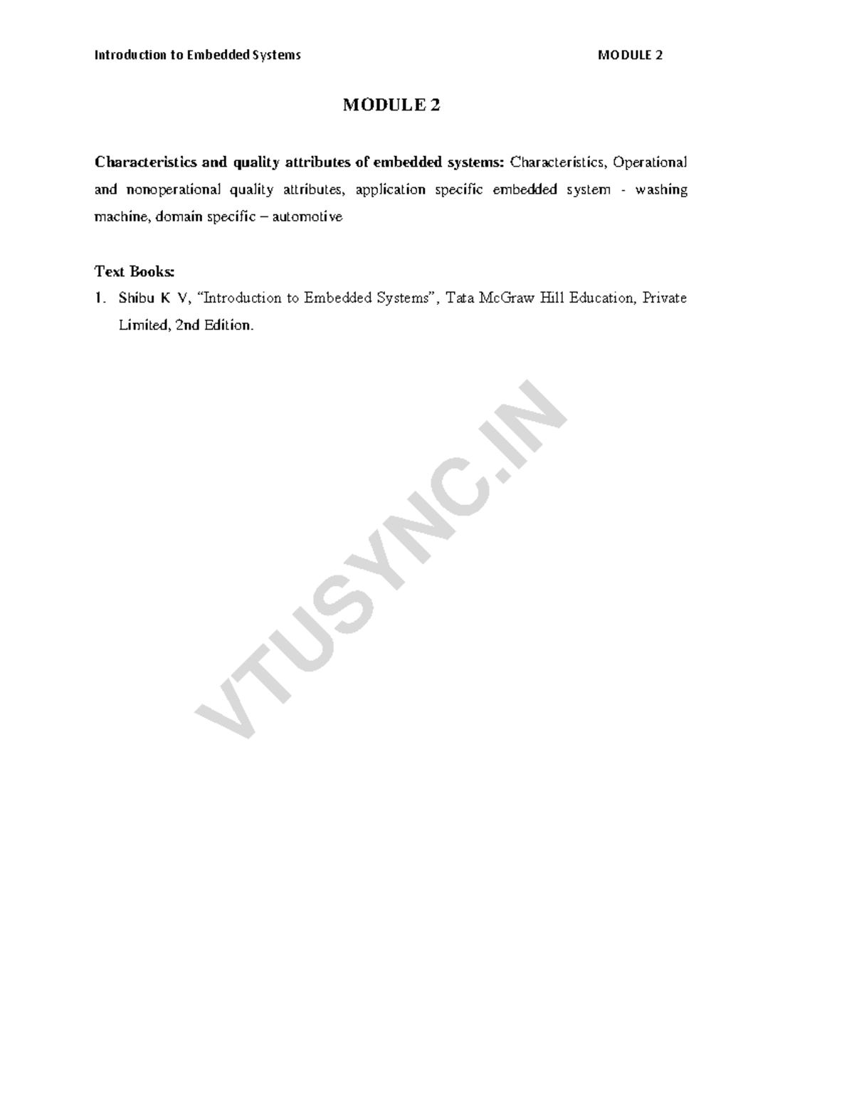 ES Module 2: Characteristics & Quality Attributes of Embedded Systems ...