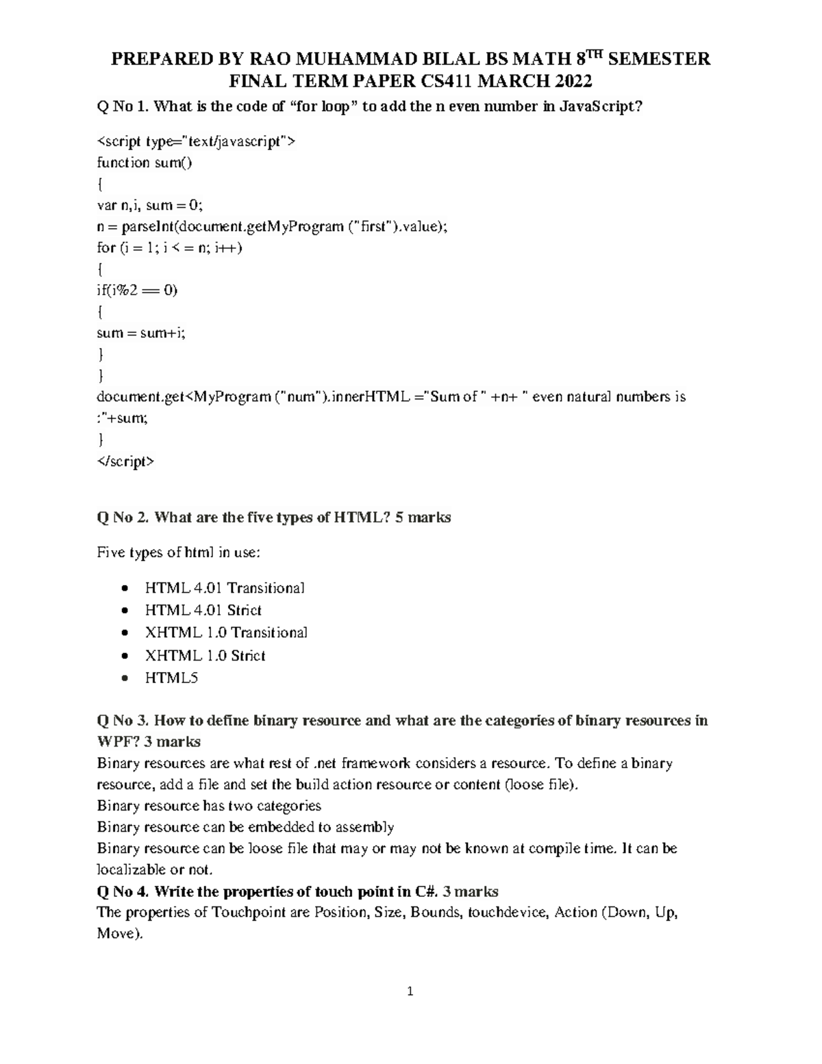 CS411 Rao Bilal Updated Final Paper March 2022 updated - FINAL TERM ...