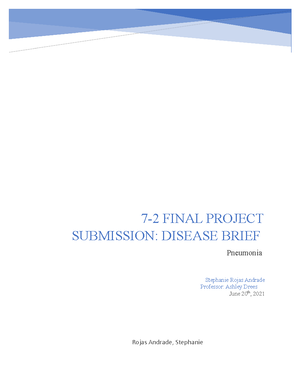 PHE 321 Final - 7-2 Final Disease Brief PHE 321 Bio concepts for public ...