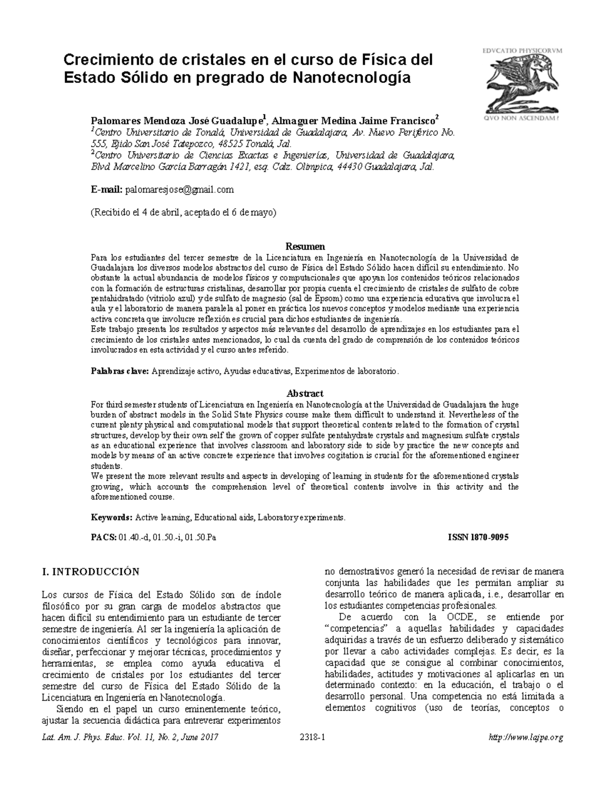 Crecimiento de cristales de Vitriolo Azul en Física del Estado Sólido ...