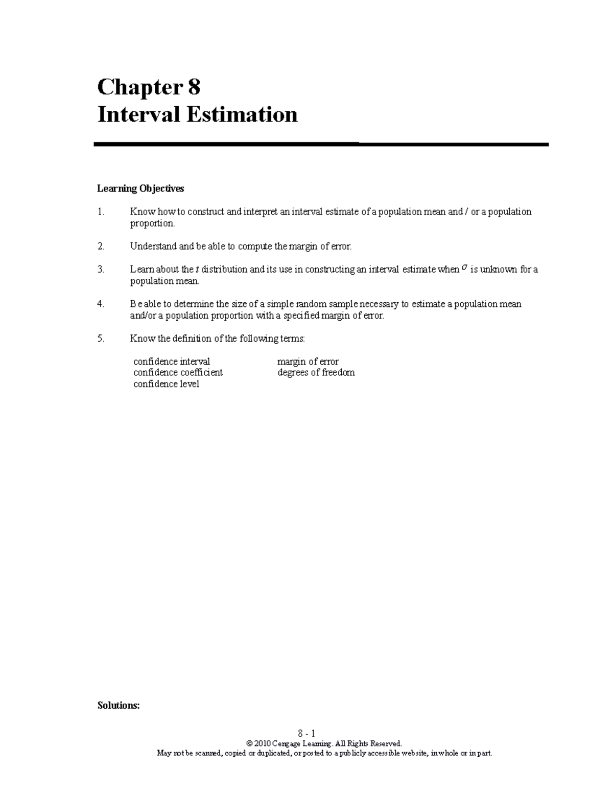 SBE11E Chapter 08 - Lời giải bài tập Giáo trình thống kê - Chapter 8 Interval Estimation ...
