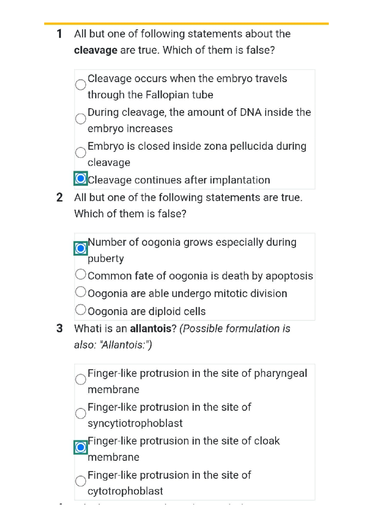 MCQs in Histology and Embryology (Course Code: EMB 101) - Studocu