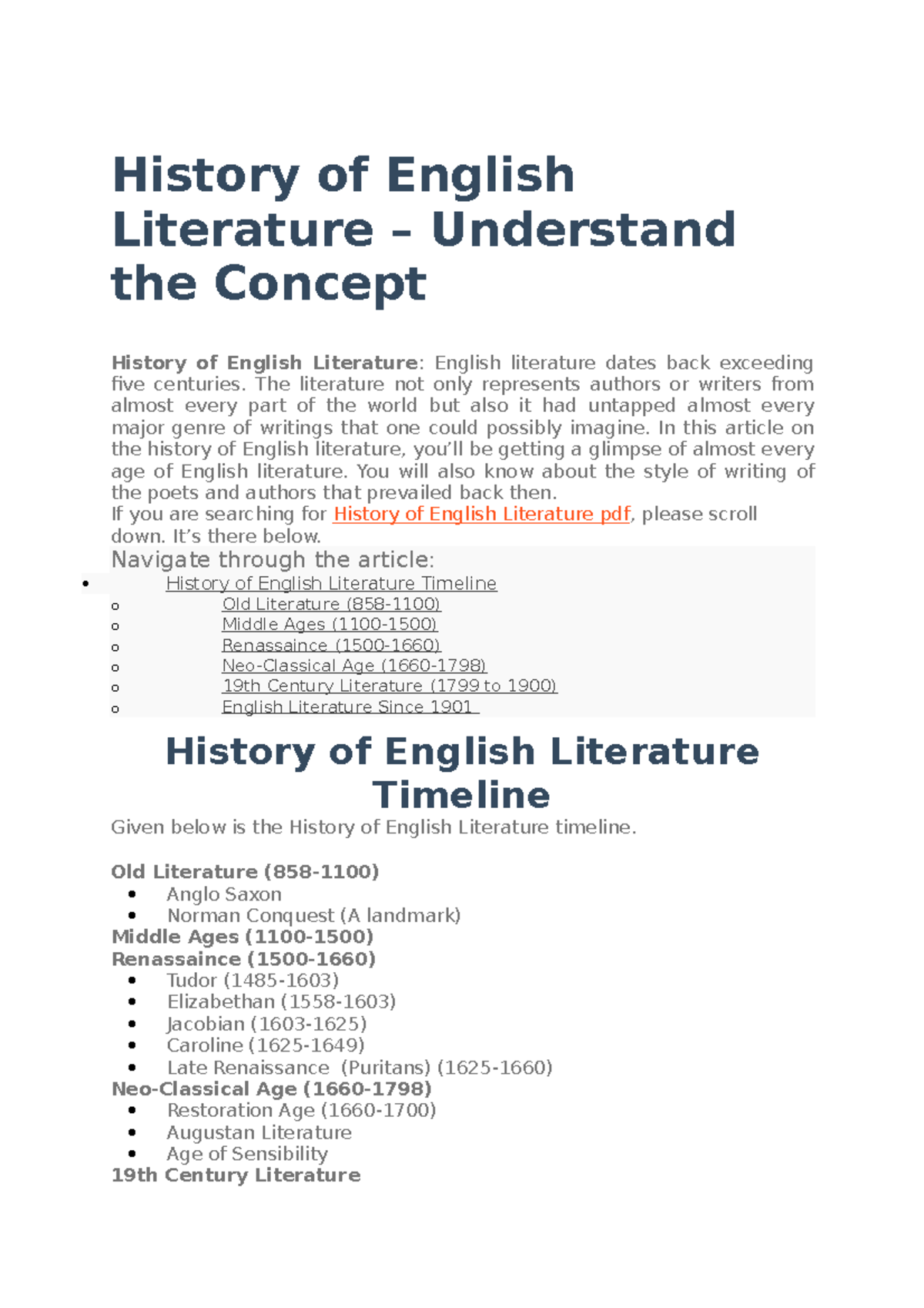 **History of English Literature: An Overview of 8 Key Periods ...