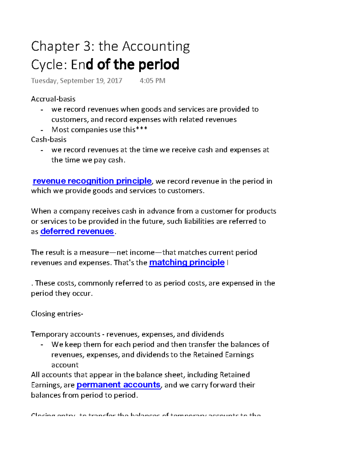 Chapter 3 the Accounting Cycle End of the period - Warning: TT ...