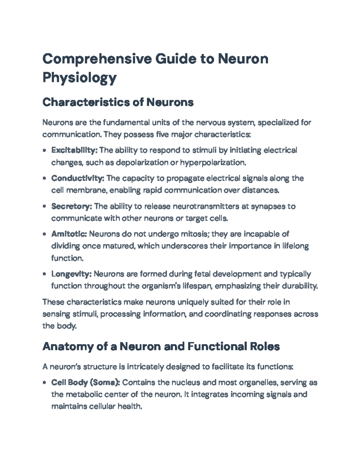 Neurophysiology 101: Insights on Neuron Characteristics & Action ...