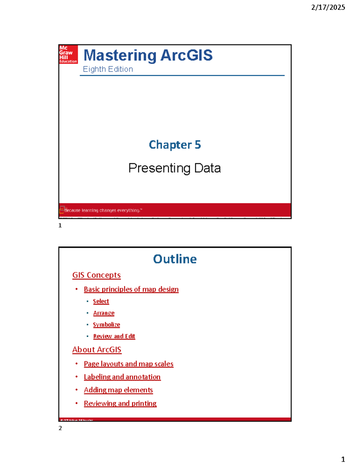 Mastering ArcGIS (Eighth Ed): Ch. 5 - Data Presentation Techniques ...