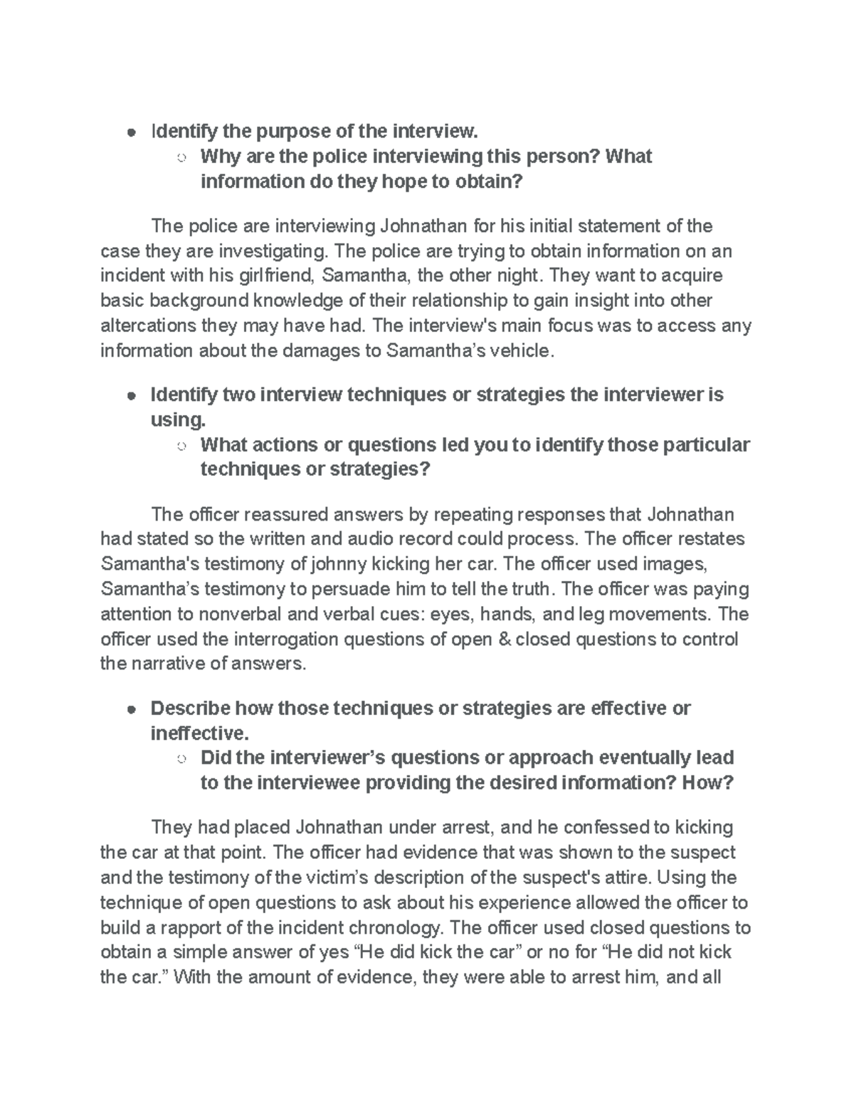 Journal - Interrogation Techniques and Interviewing Strategies - Studocu