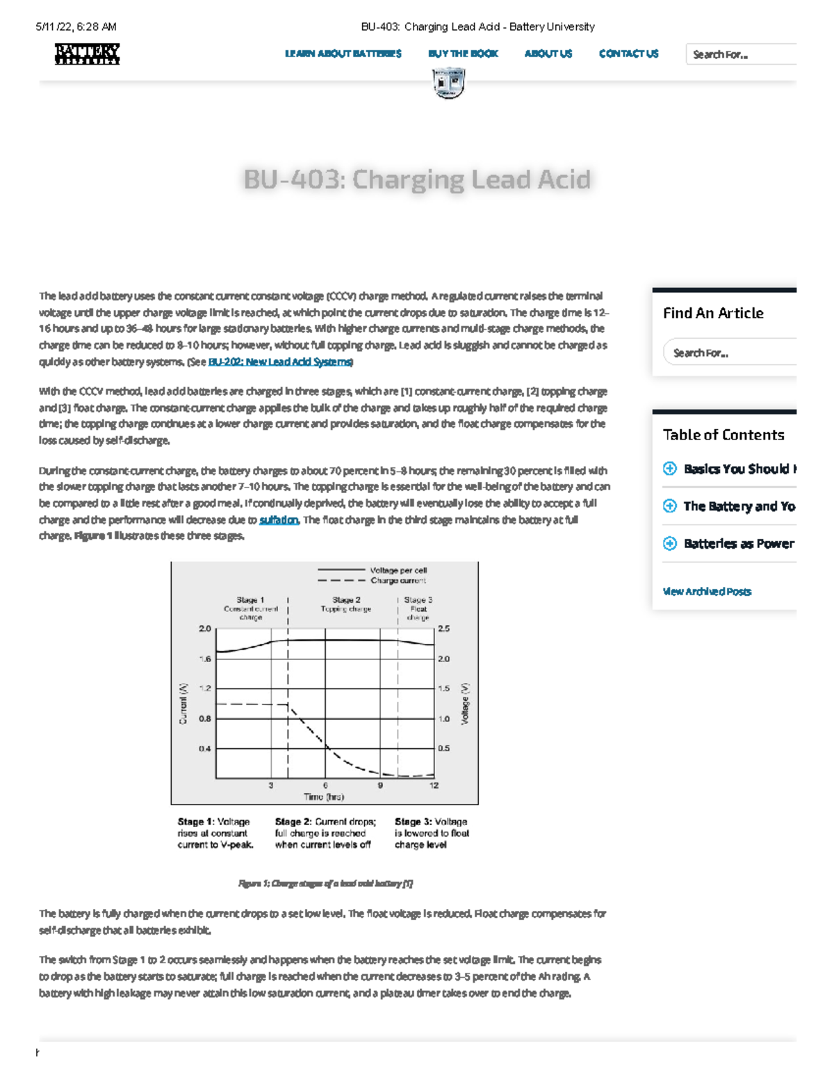 BU-403 Charging Lead Acid Batteries: Methods and Best Practices - Studocu
