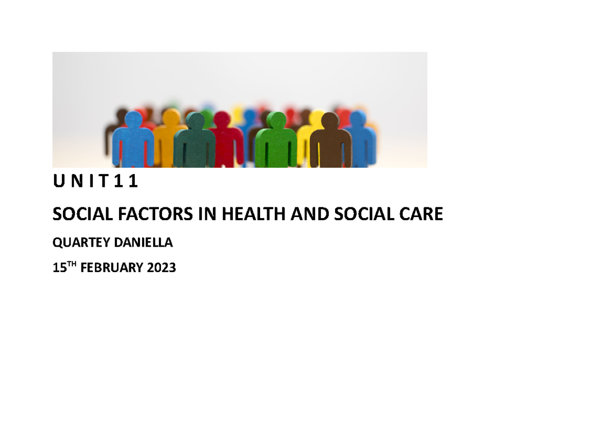 Unit 11: Social Factors Impacting Health & Dementia Care Insights - Studocu
