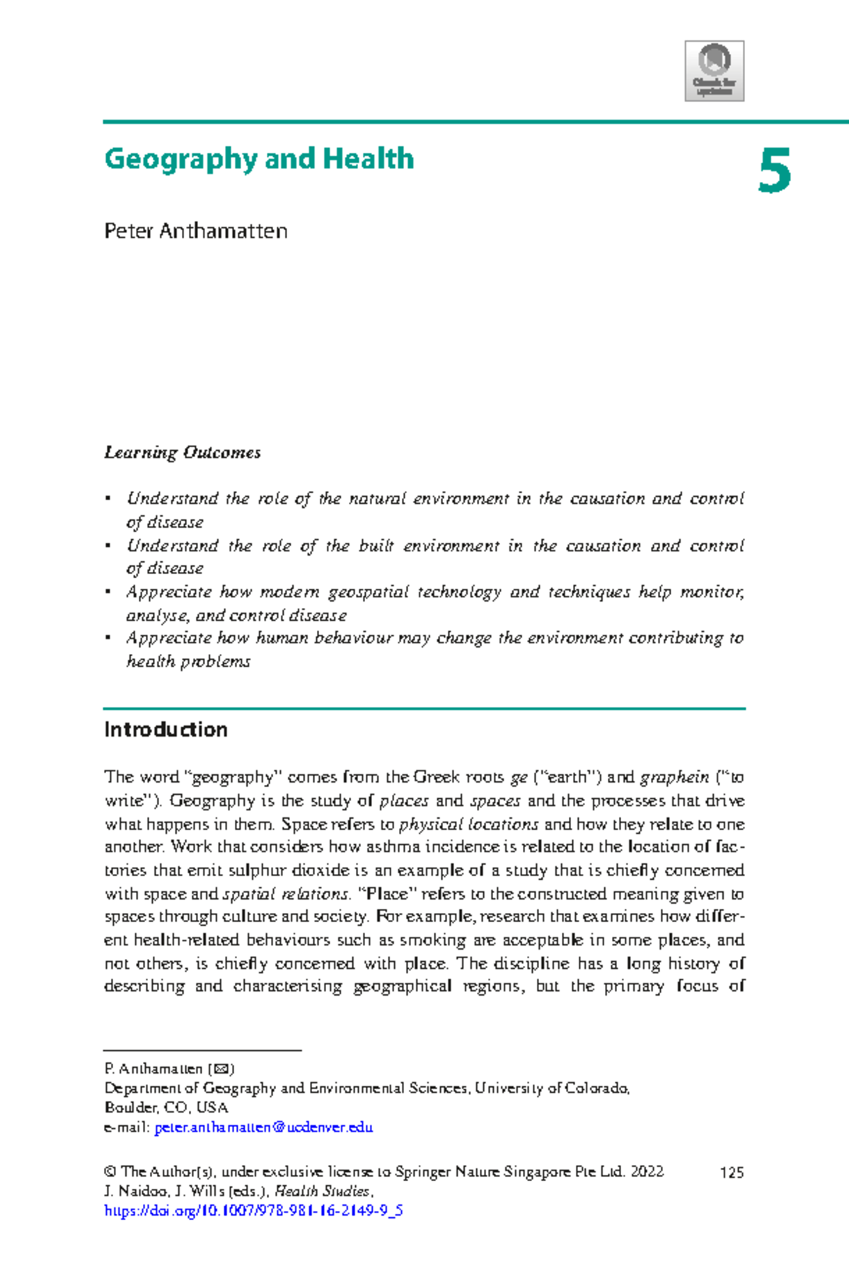 Geography and Health: Understanding Environmental Impacts on Disease ...