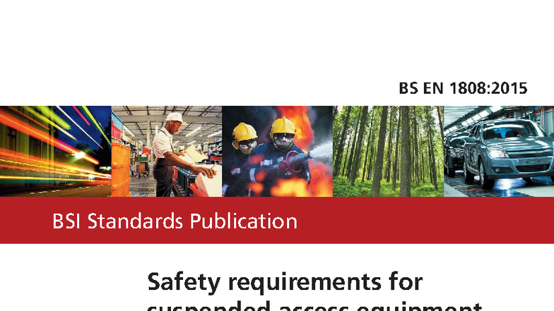 Safety Requirements for Suspended Access Equipment BS EN 1808:2015 ...