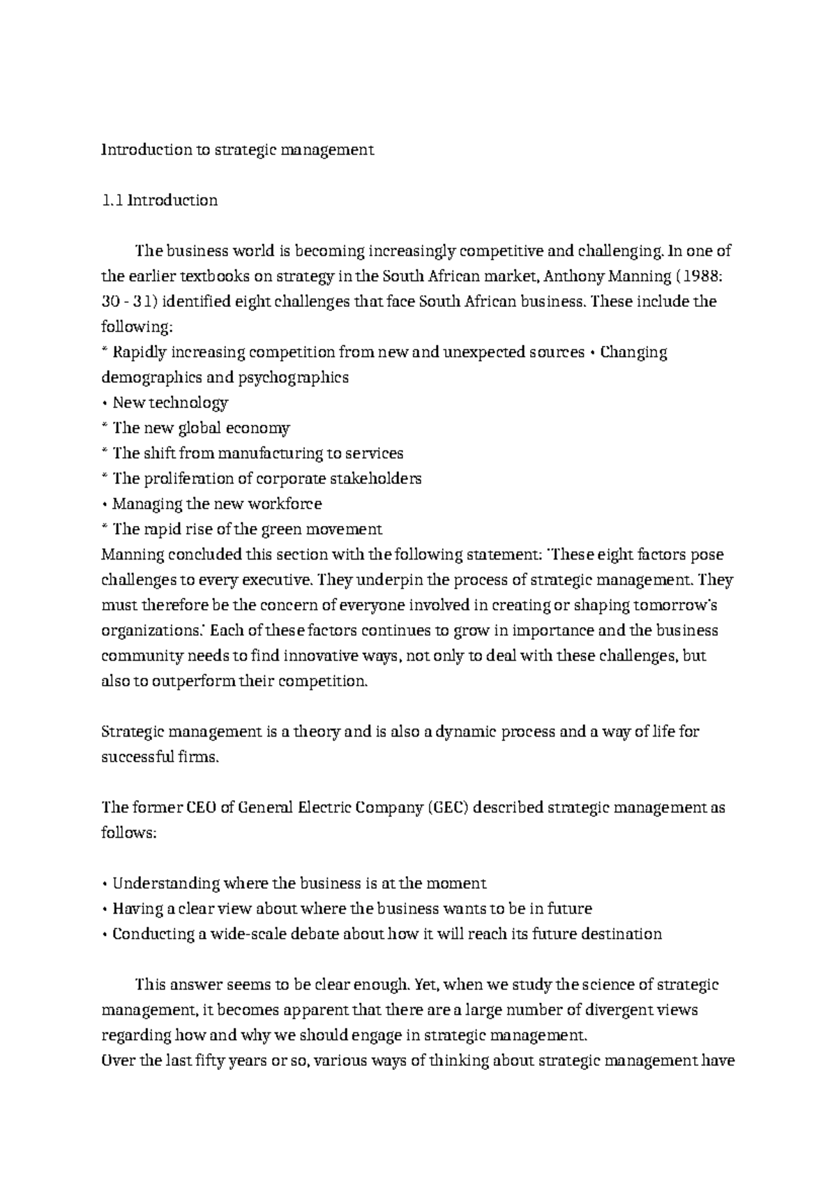 Strategic Management Overview: Key Concepts and Competitive Advantage ...