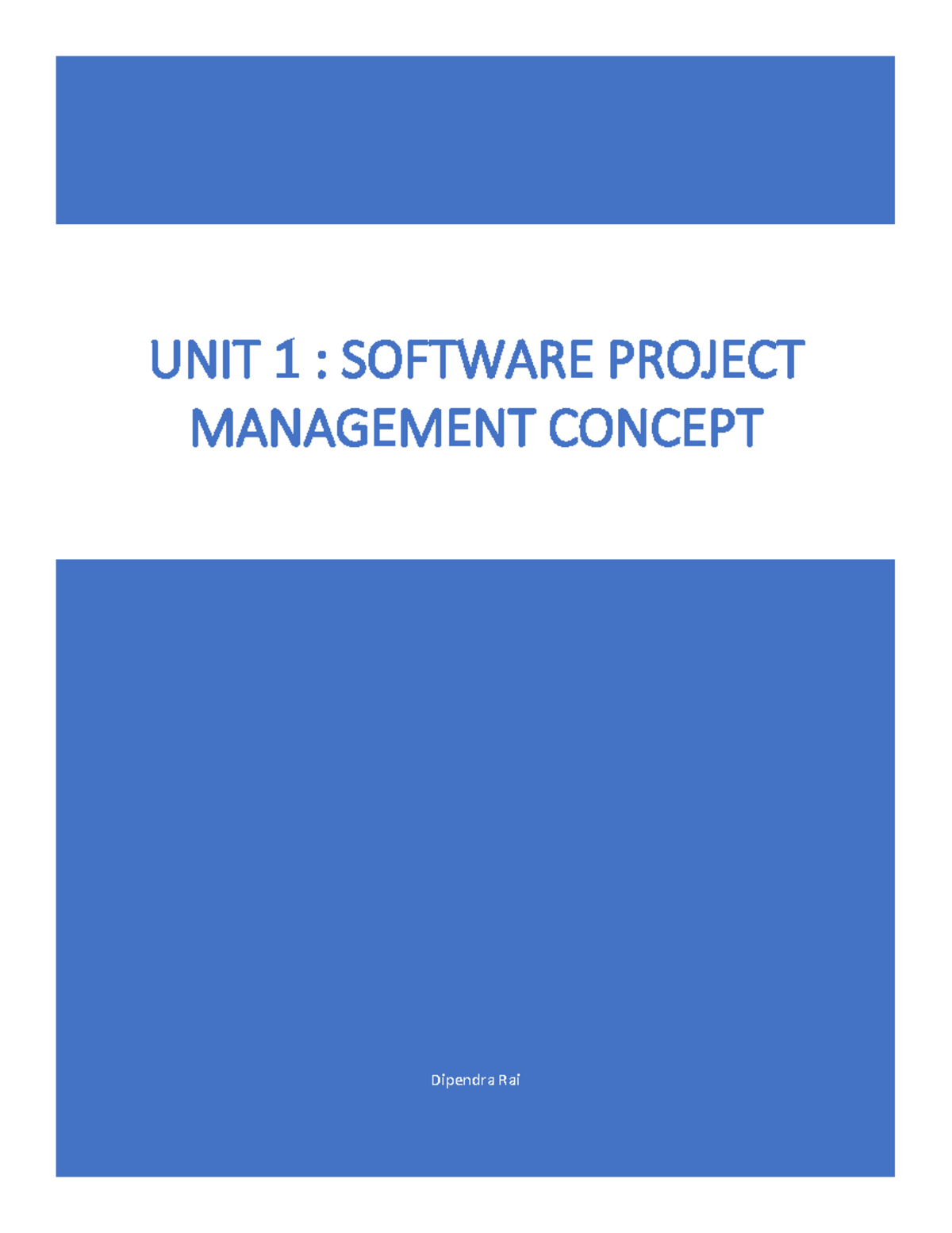Unit 1: Software Project Management Concepts and Practices - Studocu