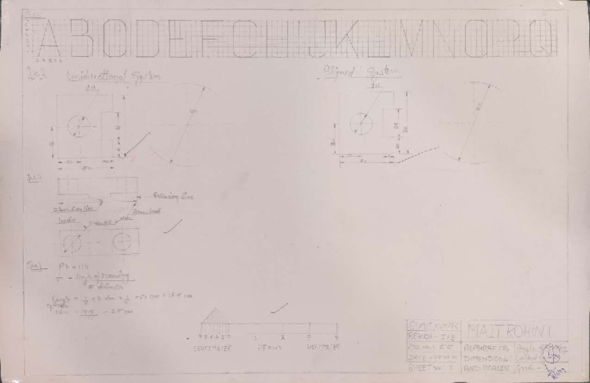 O2234 Graphics Sheets - Dimensional Analysis and Projections - Studocu