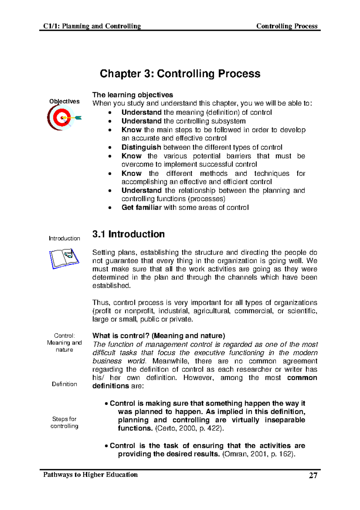 UNIT III - MOD 3: Understanding the Controlling Process in Management ...