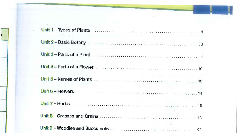 Botany 101: Unit Overview on Plant Types and Functions - Studocu