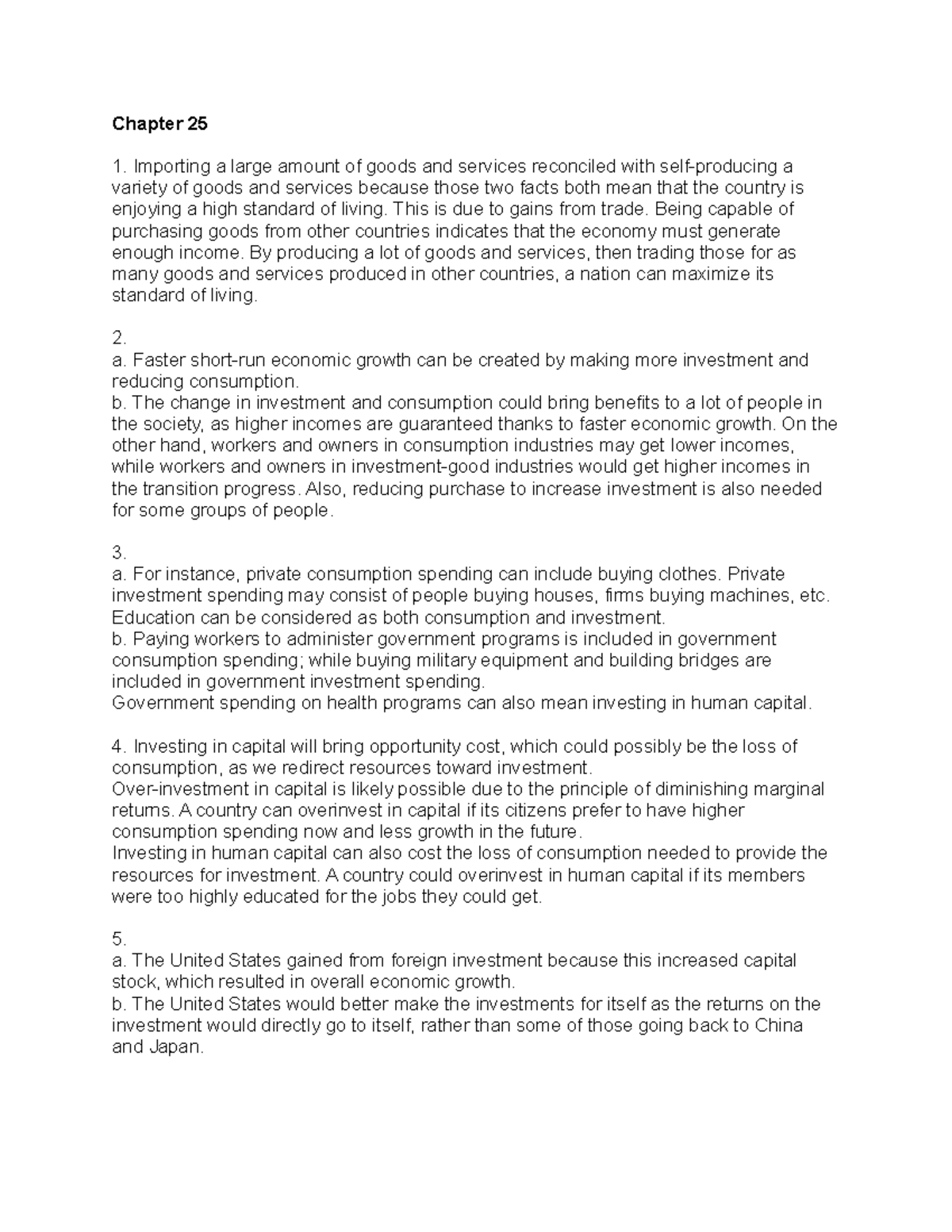 Chapter 25 - Homework for Principles of Economics - NEU - Studocu