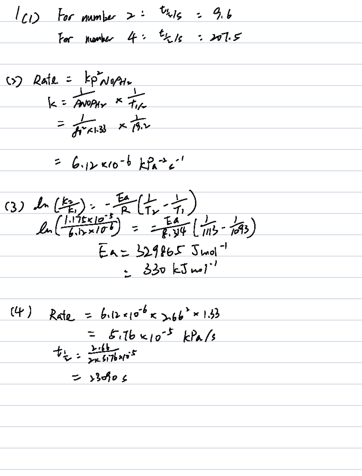 Asm 5 Chem2541: Rate Constants and Concentration Changes Analysis - Studocu