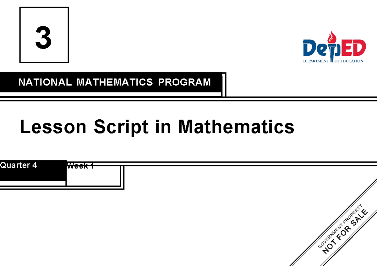 NMP Grade 3 Q4W1D1 - Math Lesson Plan on Division Facts of 2 & 3 - Studocu