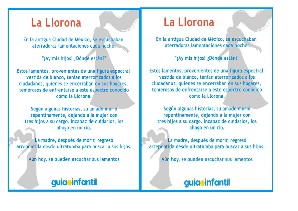 Leyenda de La Llorona: Aportes y Análisis Cultural - Studocu