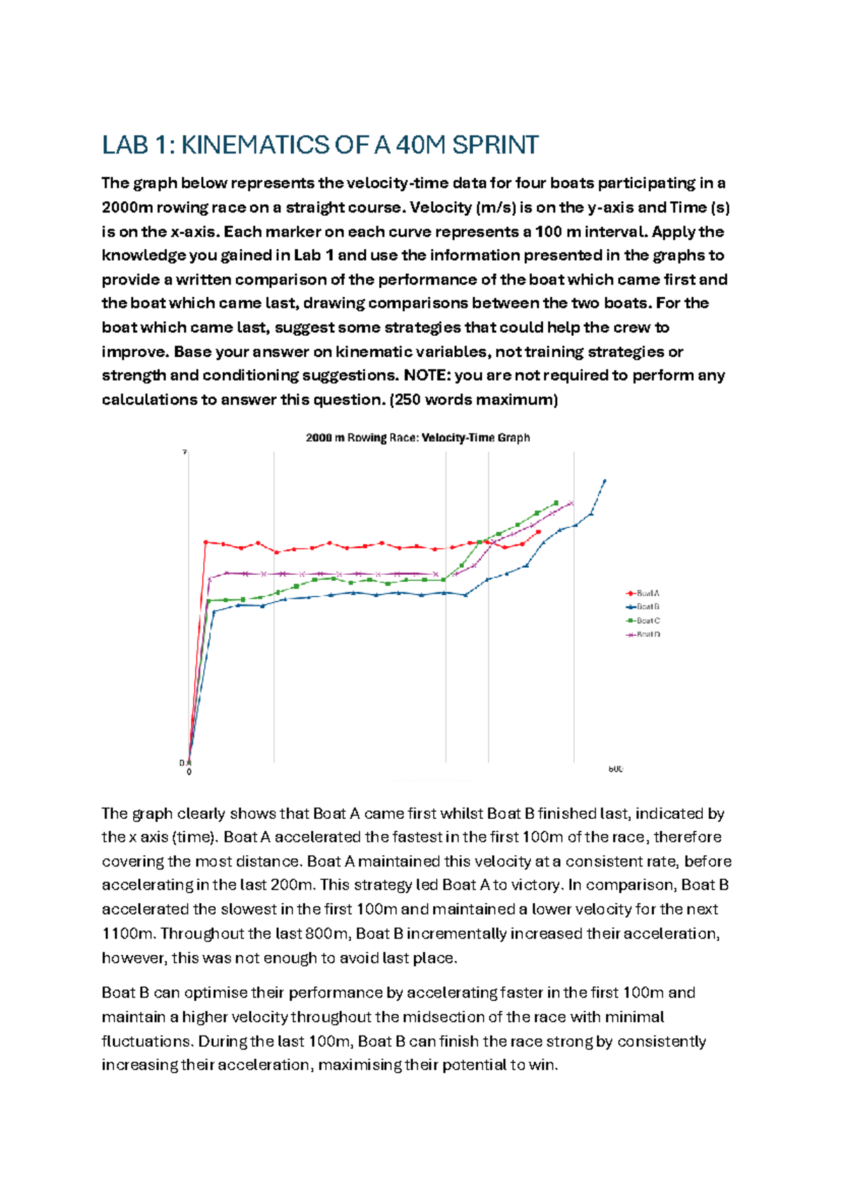 BHM Lab Reflections 1: Kinematics, Vectors, and Linear Motion Analysis - Studocu
