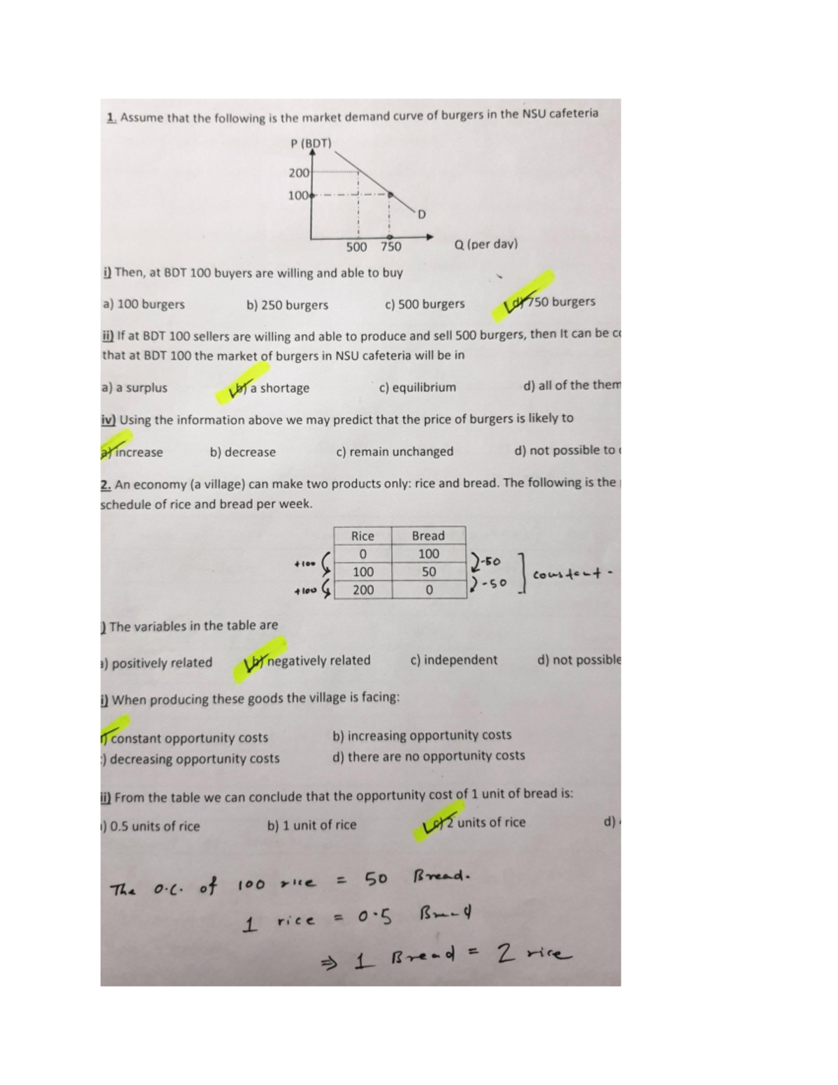 ECO 101 Midterm Exam Solutions: Concepts Explained and Examples - Studocu