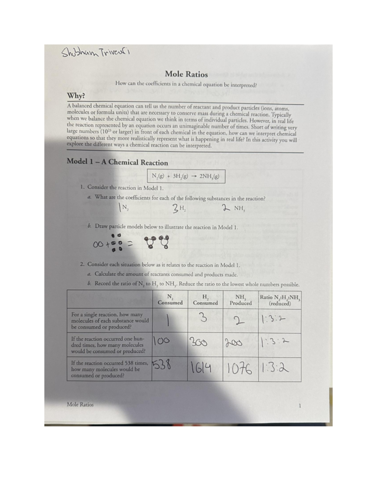 Mole Ratios in Chemical Reactions: Understanding Coefficients and - Studocu
