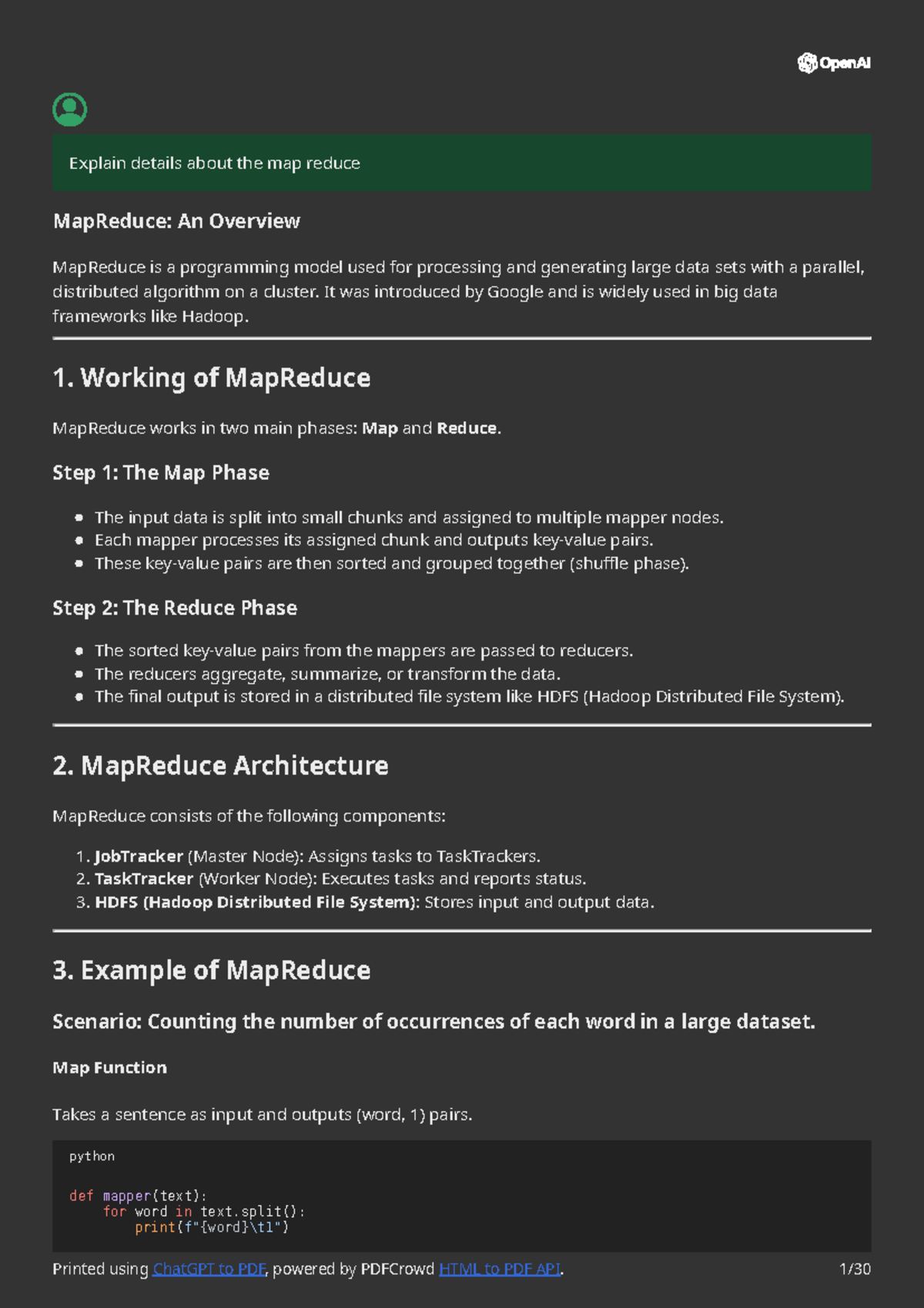 MapReduce Overview: Concepts, Architecture, and Applications in Big ...