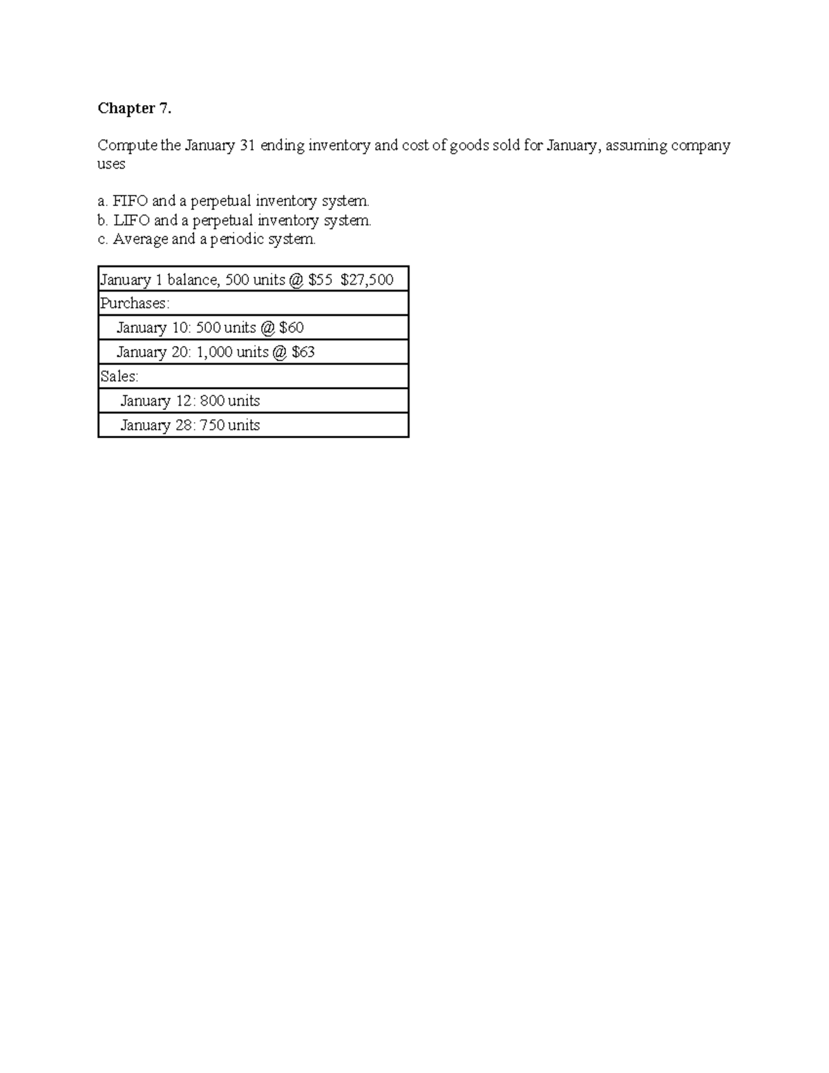 Accounting Inventory Valuation and Journal Entries: Ch. 7-9 - Chapter 7 ...