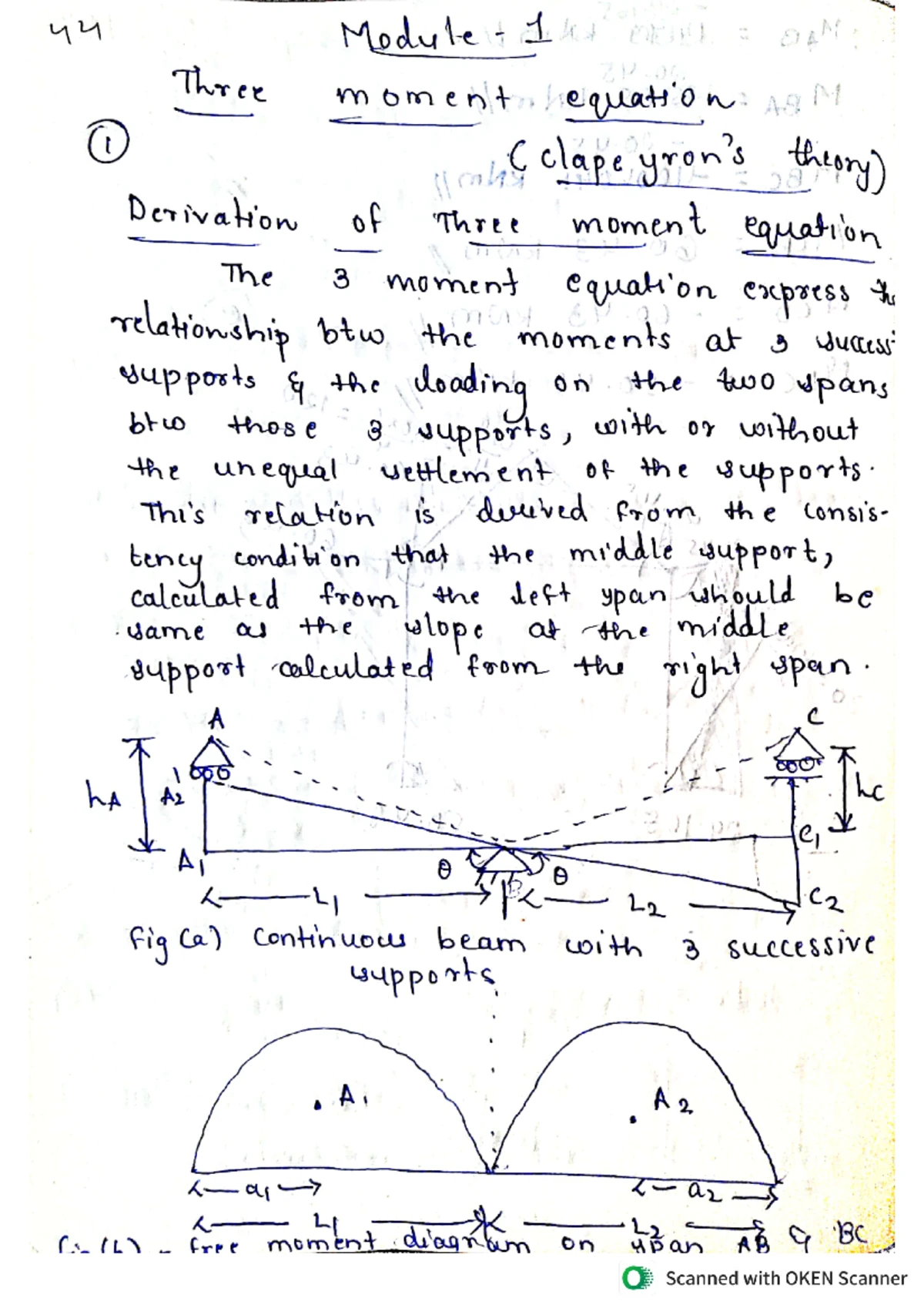 Three moment equation - Module 1 - Structural analysis 2 Moldule ...
