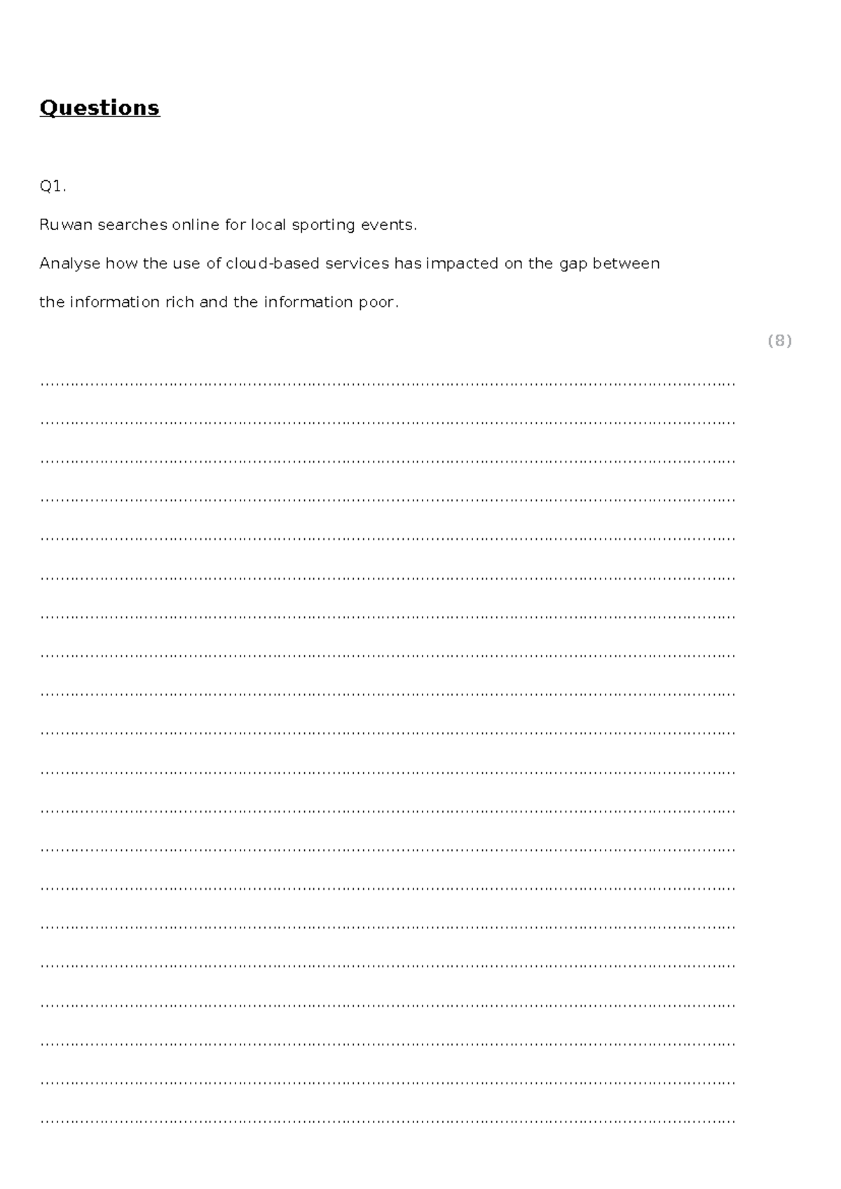 Draft-13 - Questions on ICT Impact and Usage in Daily Life - Studocu