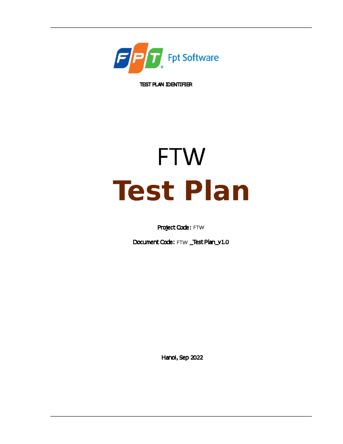 FTW Test Plan for HTML5 Web App Development and Mobile Testing - Studocu