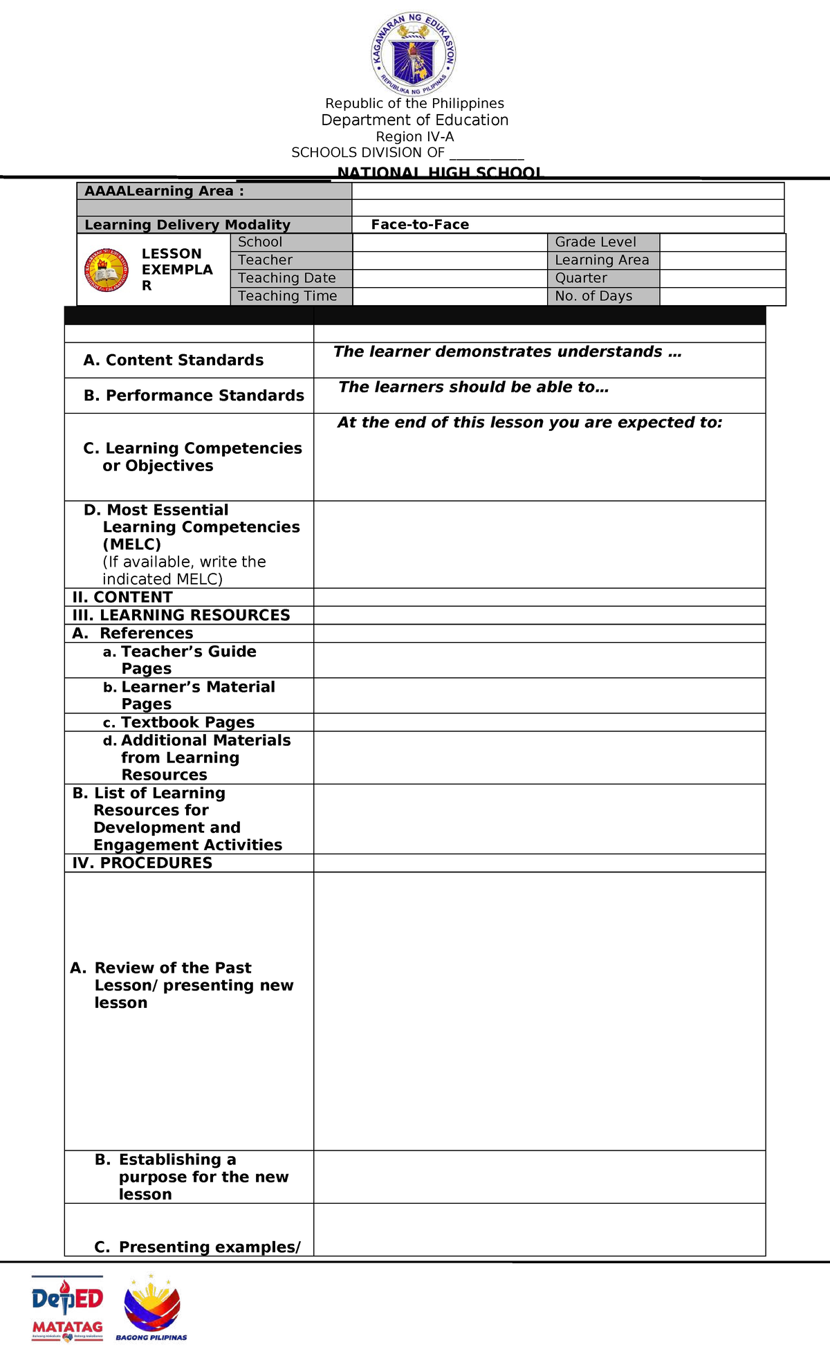 Sample DLP Format for Lesson Planning in Education - Studocu