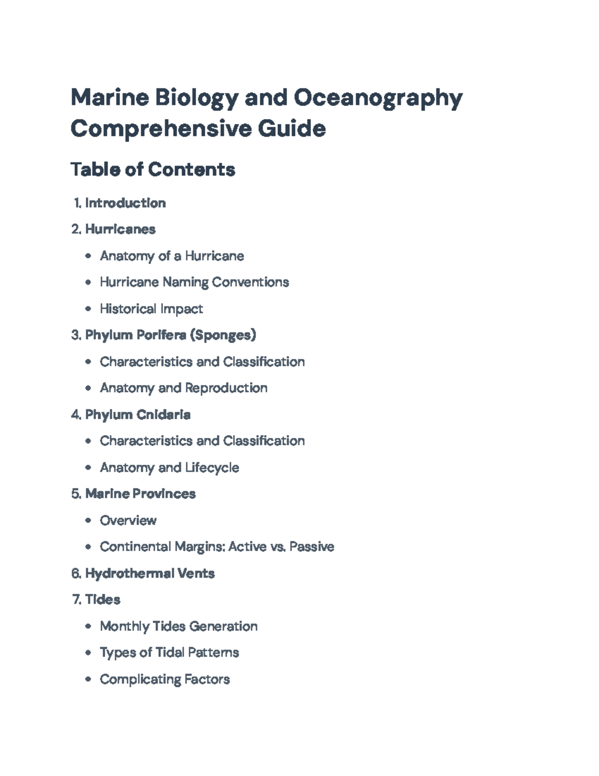 Marine Biology and Oceanography: A Comprehensive Guide (Midterm Notes ...