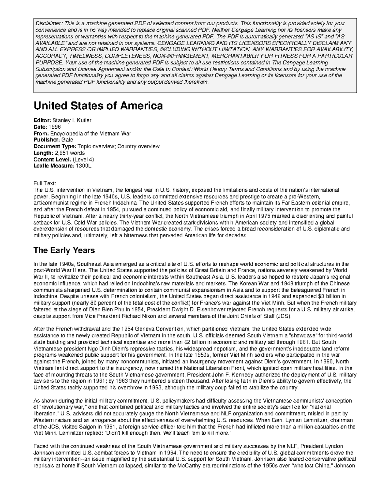 Vietnam War Overview: U.S. Involvement and Consequences (HIST 101 ...
