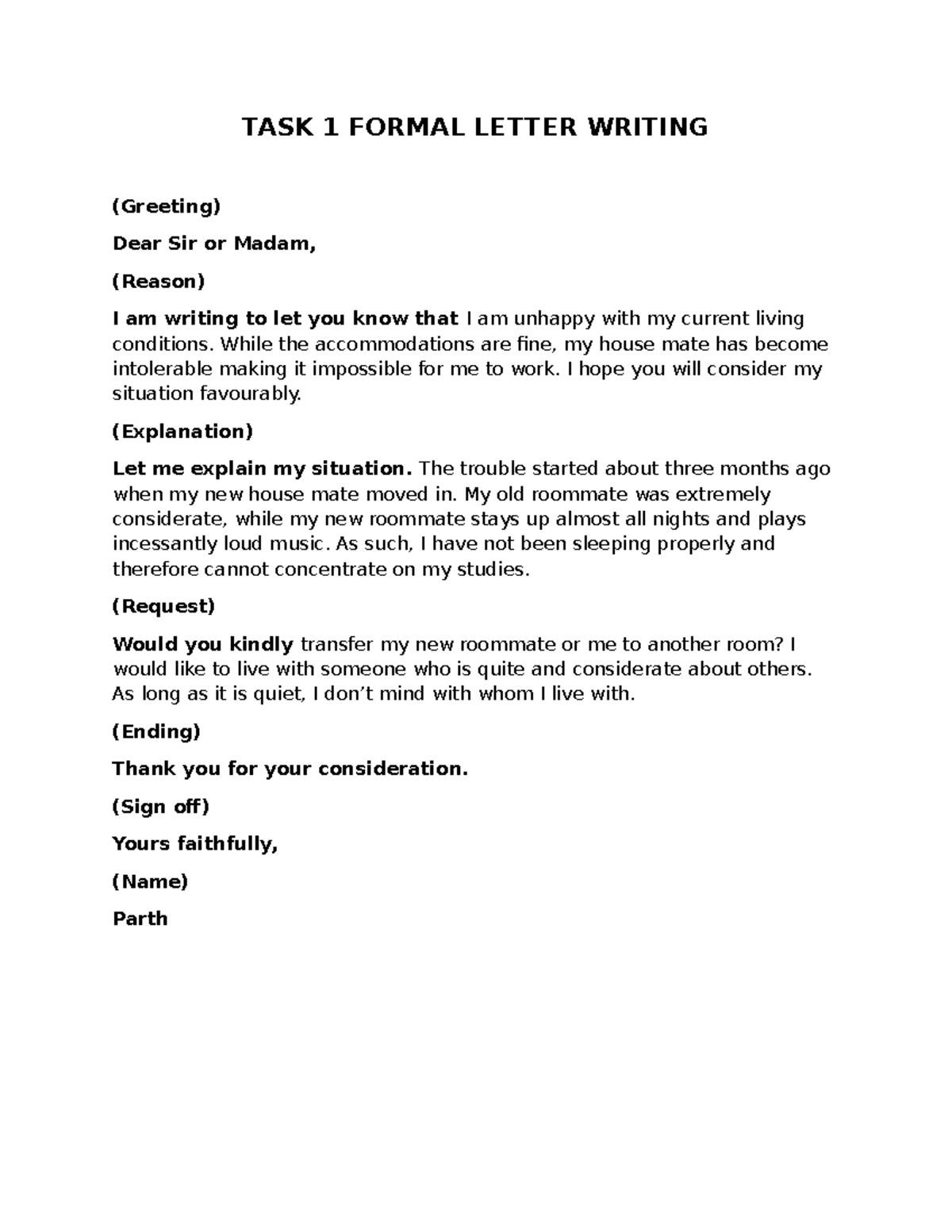 TASK 1 LETTER WRITING PRACTICE - REQUESTS AND INSTRUCTIONS - Studocu