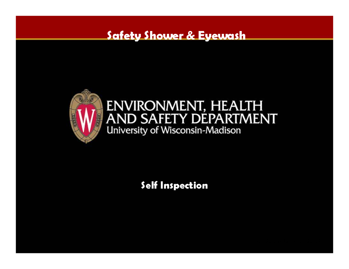 Safety Shower & Eyewash Self Inspection Guide: Best Practices - Studocu