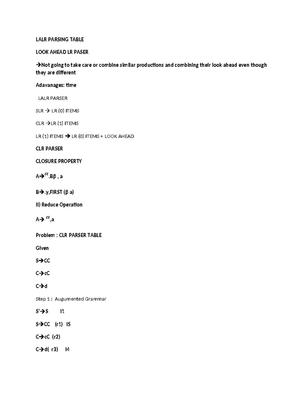 LALR Parsing Table: Lookahead Techniques and Advantages in LR Parsing ...