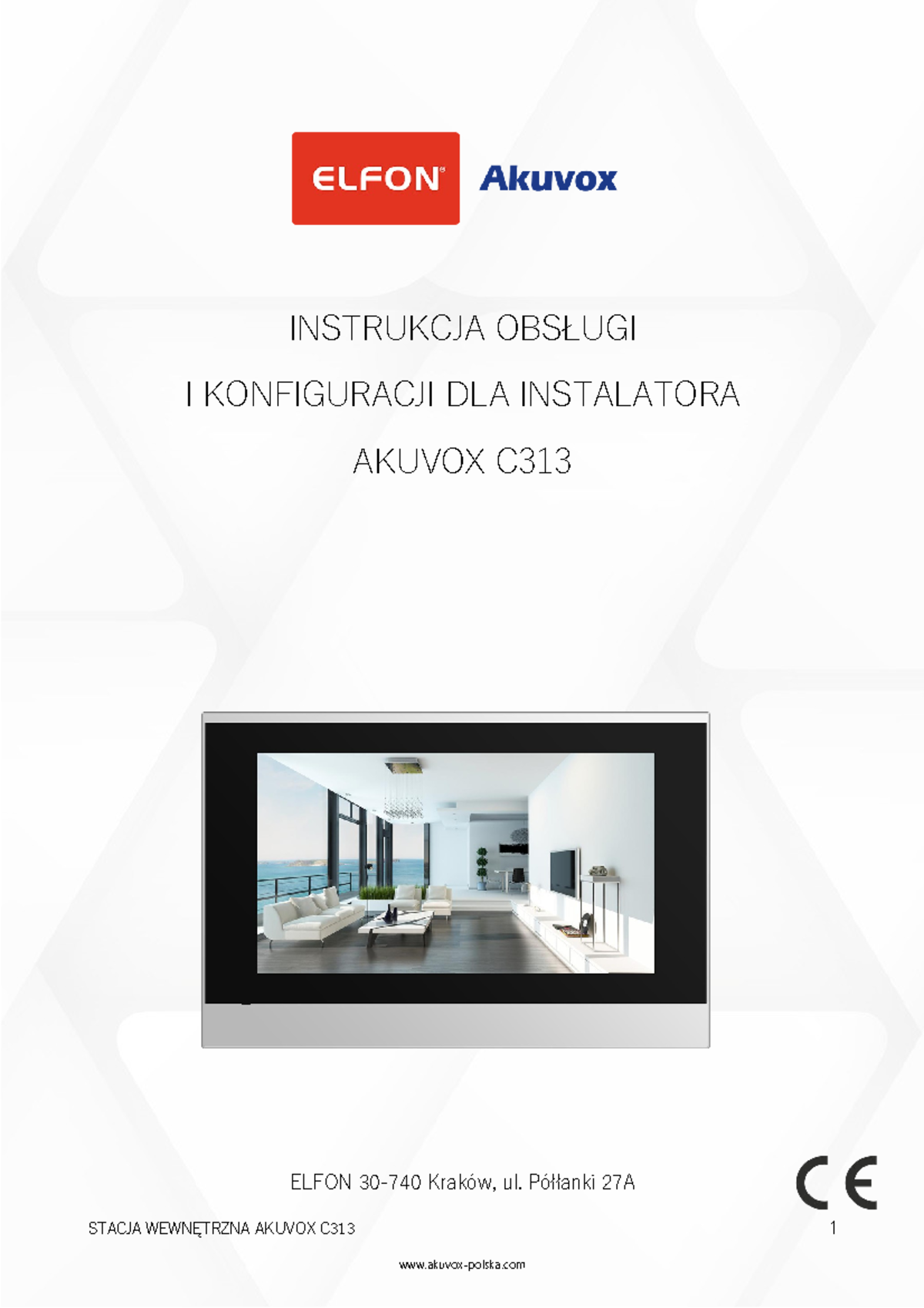 Akuvox C313 instrukcja obslugi - STACJA WEWNĘTRZNA AKUVOX C313 1 ELFON ...