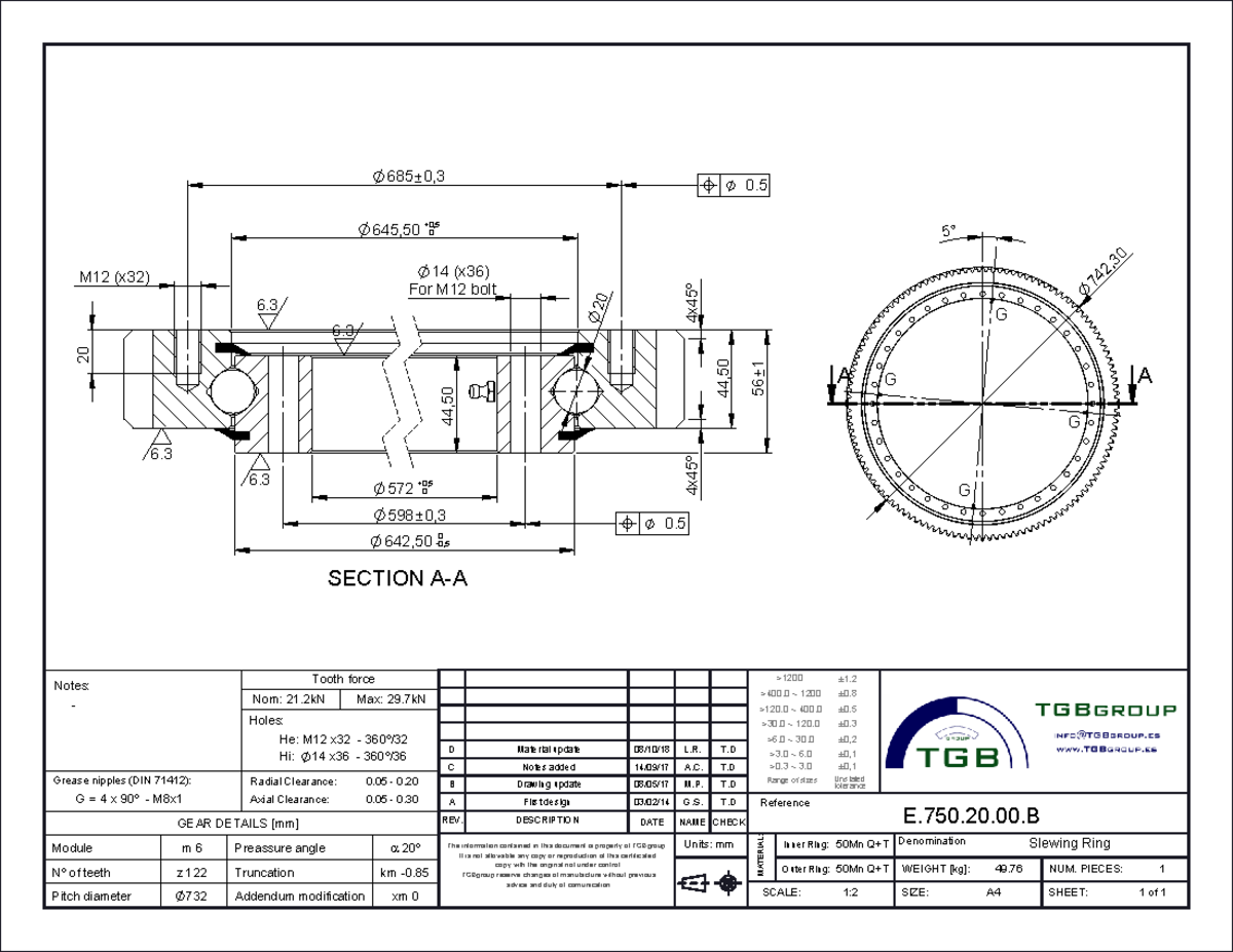 E.750.20 - Slewing Ring Design Specifications and Details - Studocu