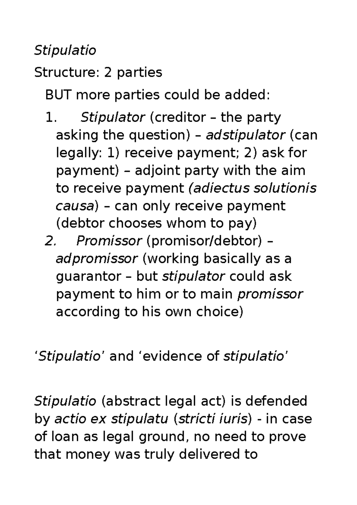 Stipulatio Structure: Parties, Legal Acts, and Historical Perspectives ...