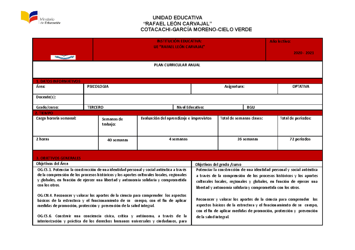 PCA OPT. Psicologia - REZAGO EDUCATIVO - “RAFAEL LEÓN CARVAJAL ...