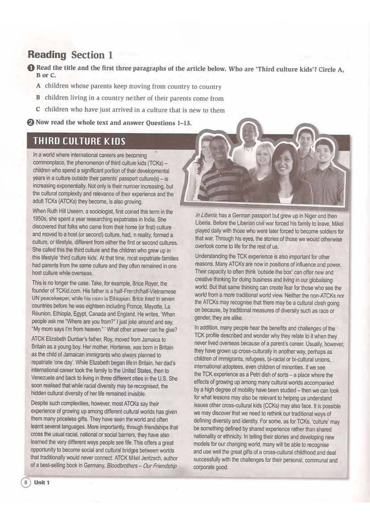 U1 - Reading on Third Culture Kids: Understanding TCKs and ATCKs - Studocu