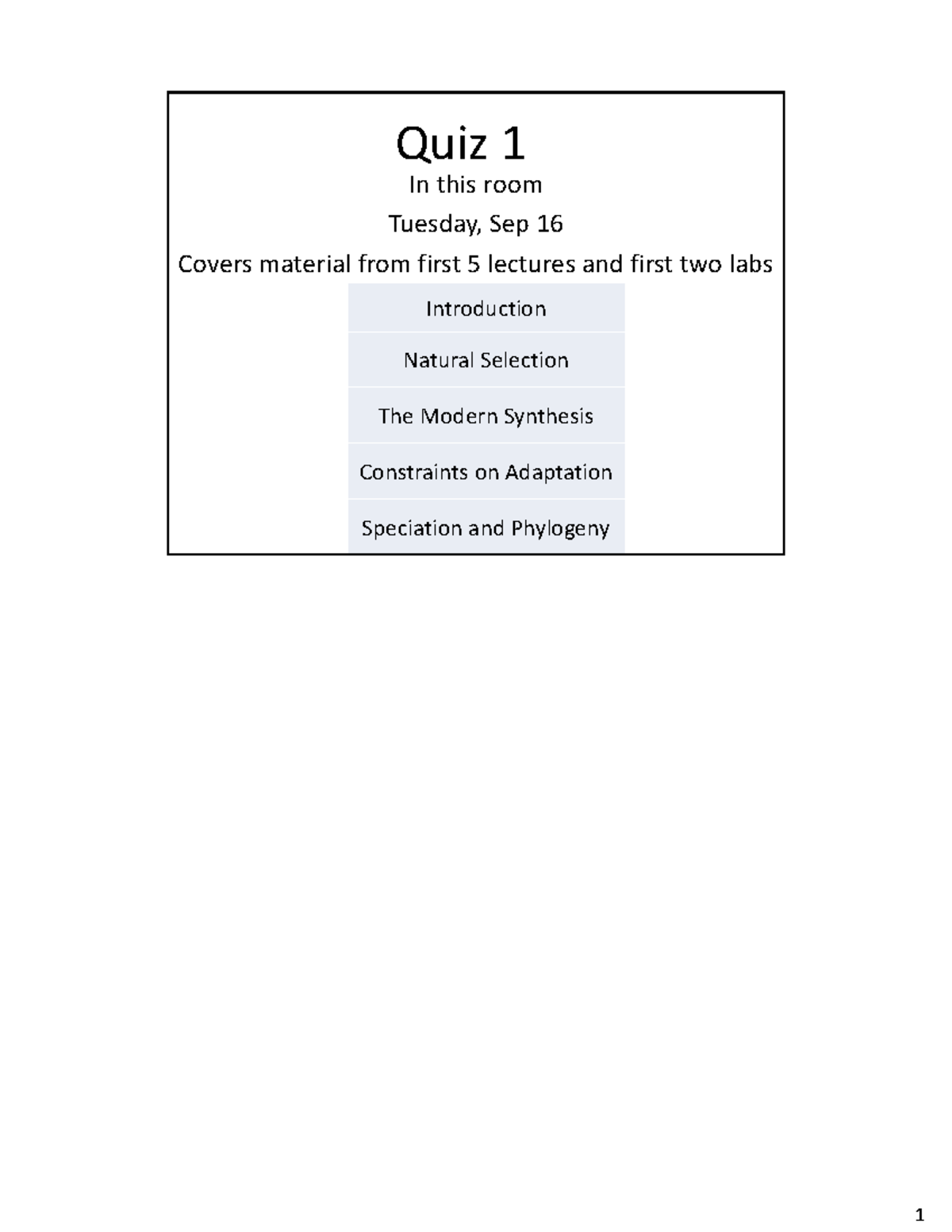 ASM 104: Quiz 1 on Primate Evolution and Taxonomy Insights - Studocu