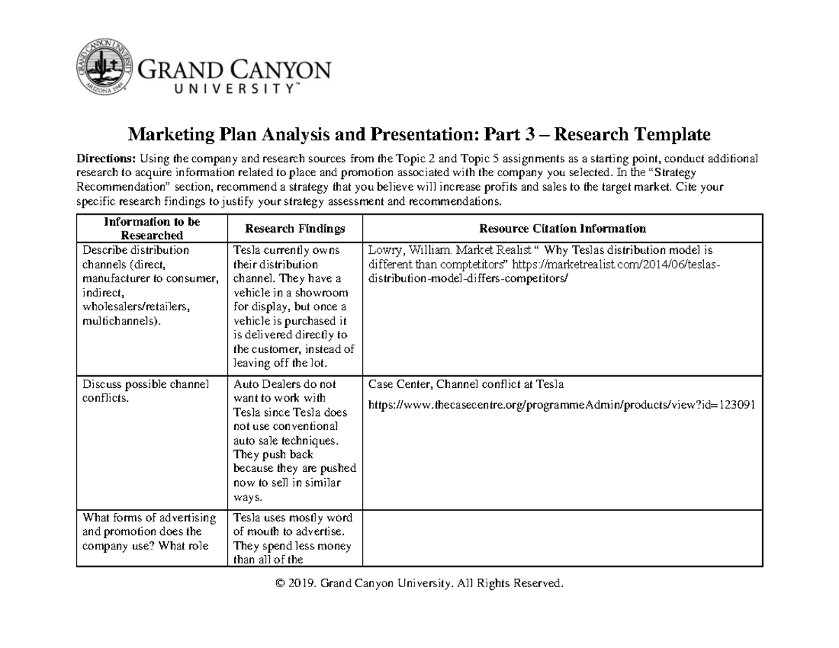 MKT-315-RS-Marketing-Plan-Analysis-Part-3-Research-Template - Studocu