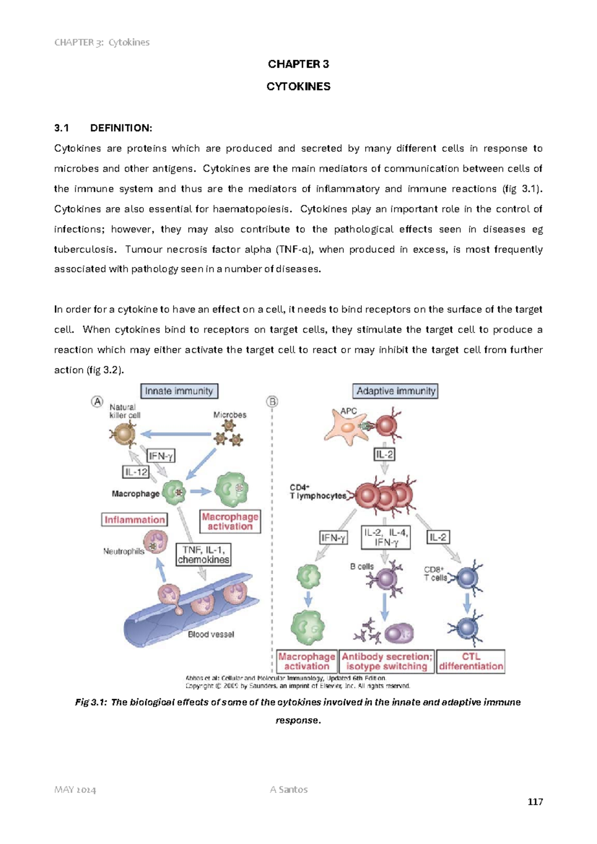 CHAPTER 3: Cytokines - Immune System Communication and Function - Studocu