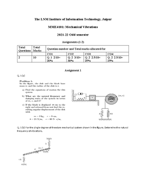 MME4101 2021-22 I CIF - Course details - The LNMIIT, Jaipur Department ...