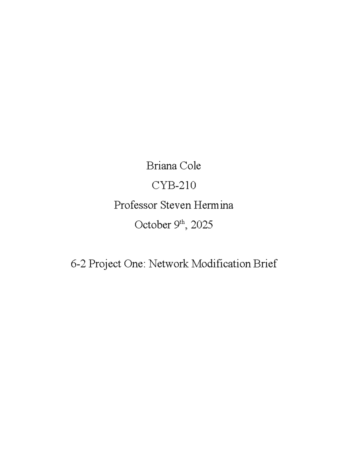 CYB 210 6-2 Project One: VLAN & Wireless Network Configuration - Studocu