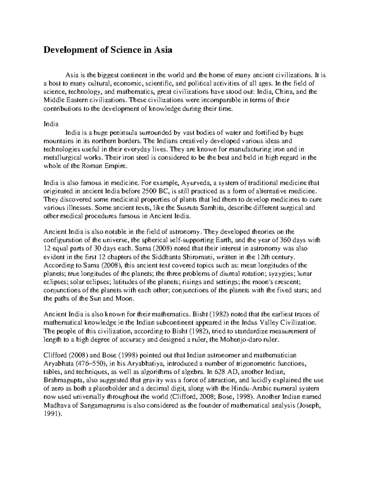 Development of Science in Asia - ASIA Overview - Studocu